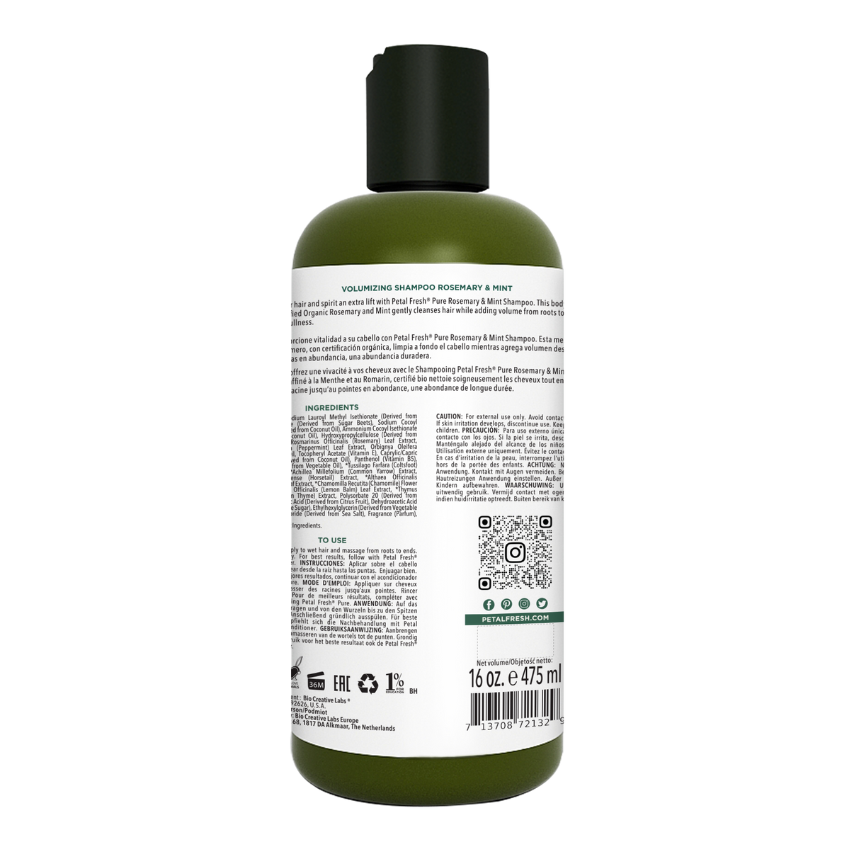 Volumizing Shampoo with Rosemary and Mint – Petal Fresh